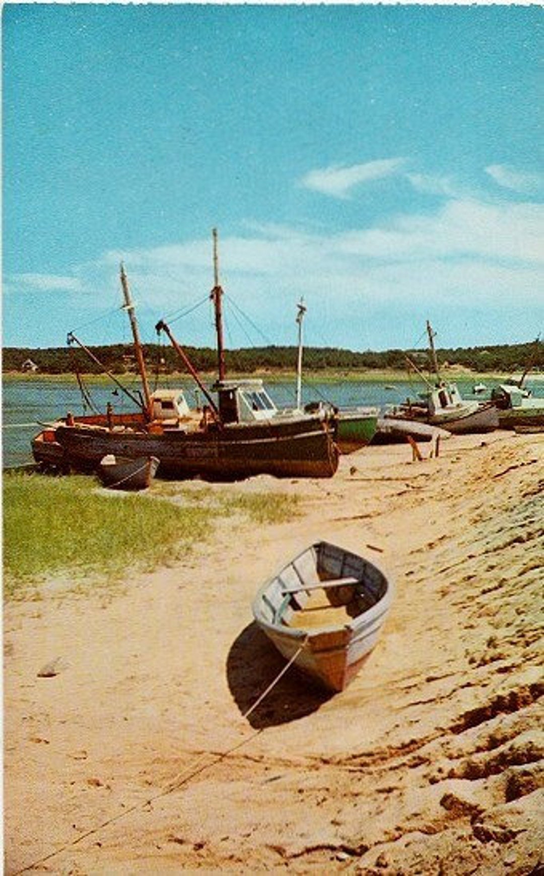 Vintage Cape Cod Postcard Fishing Boats at the Town Dock, Wellfleet ...