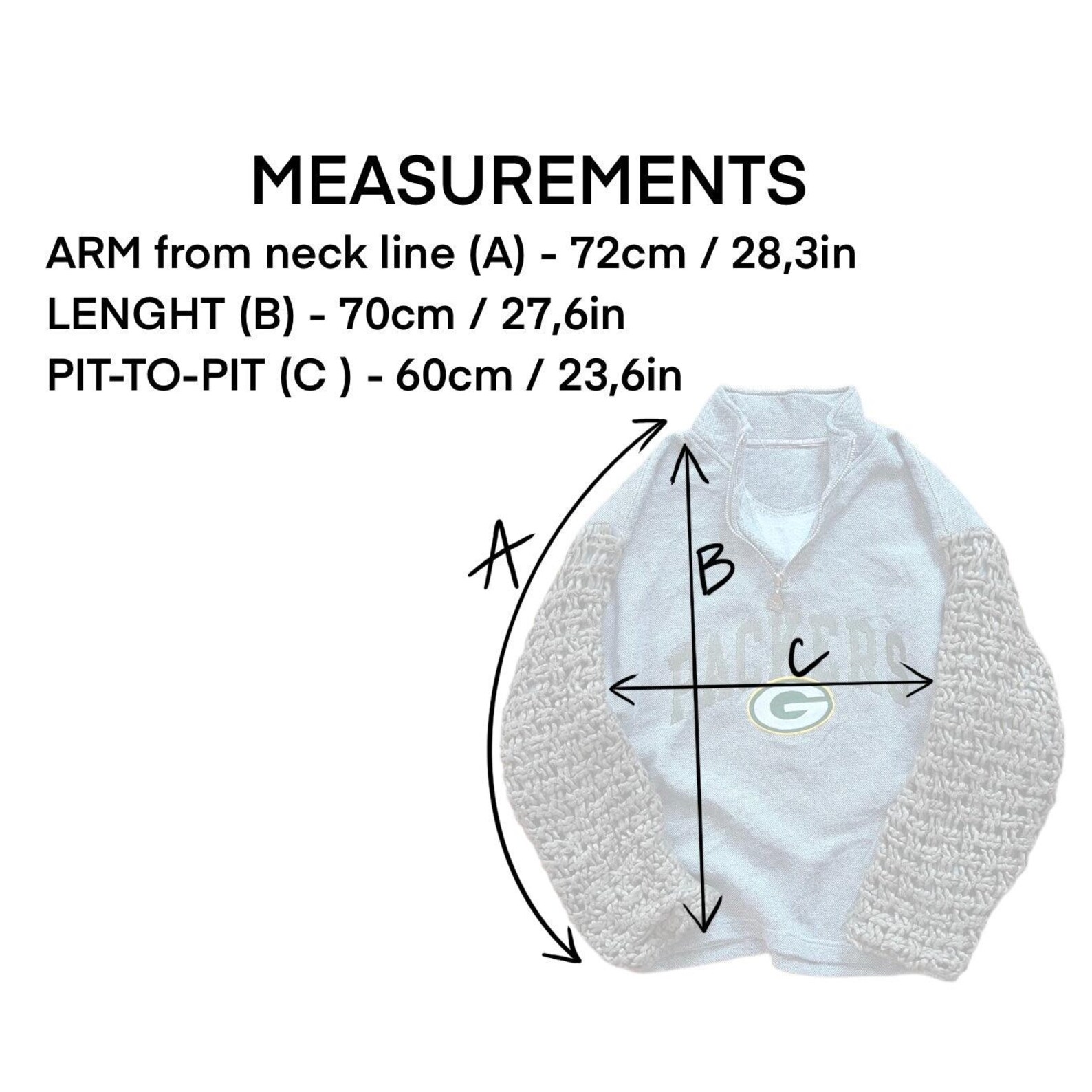 Crochet Sleeve Sweatshirt, One of a Kind, Quarter Zip, Reworked Eco ...