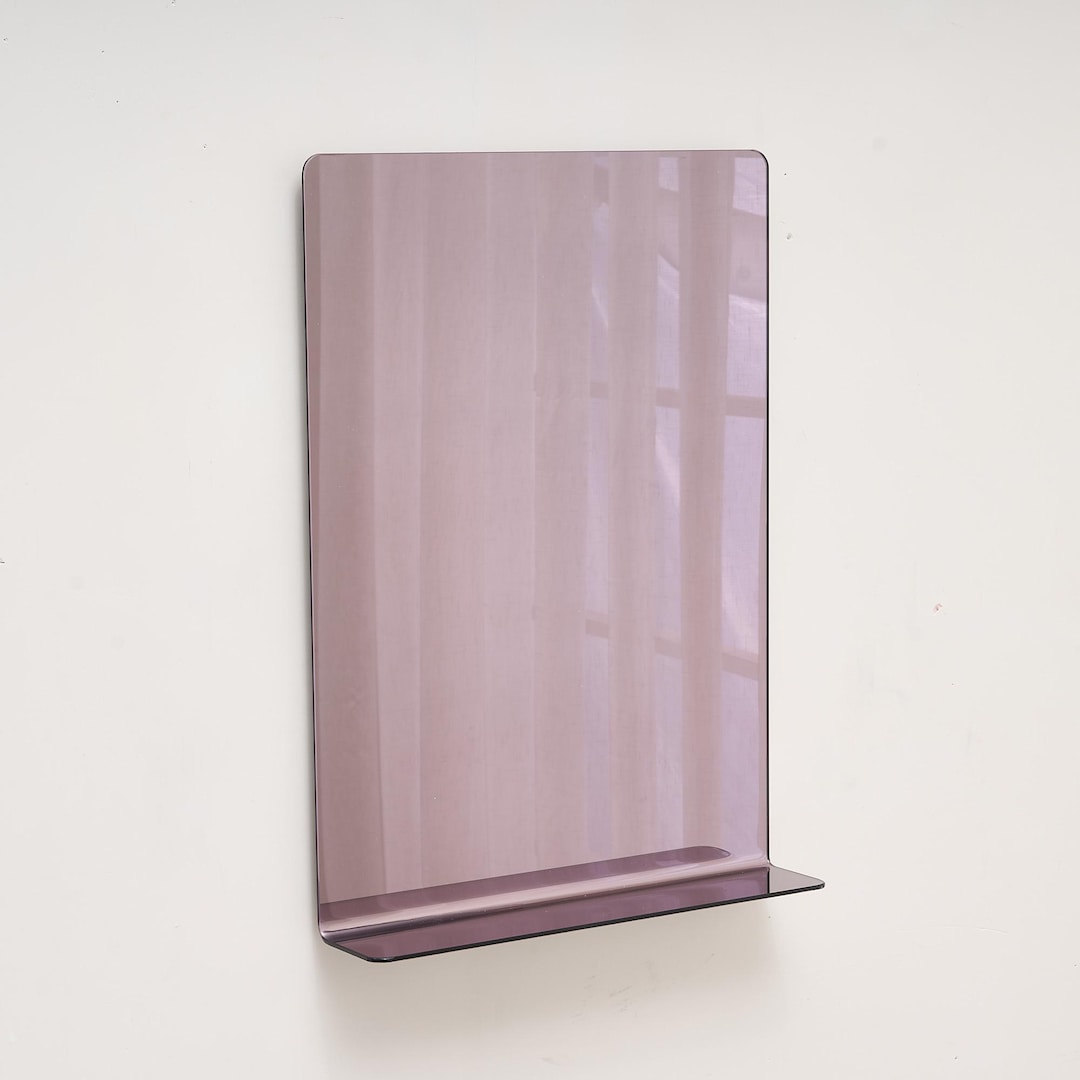 Purple Tinted L Shape Mirror | Handcrafted Wall Mirror | Space Age ...