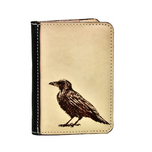 Raven Leather Journal - Black Bird Artist Notebook - Crow Refillable ...