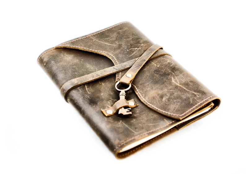 Distressed Brown Leather Book Cover - Leather Notebook - Etsy