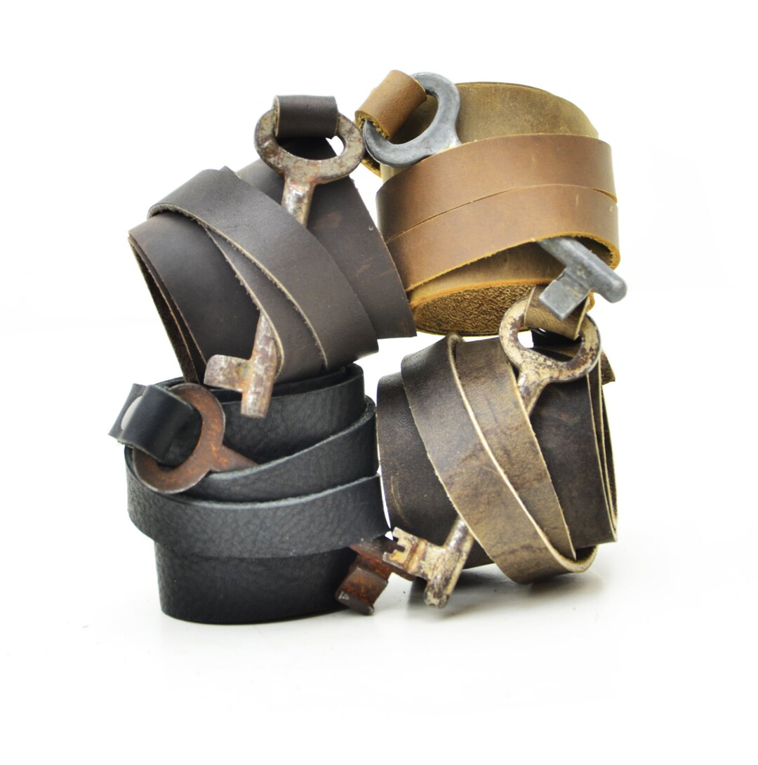 Leather Matching Cuff Bracelets 3rd Wedding Anniversary His and Hers ...