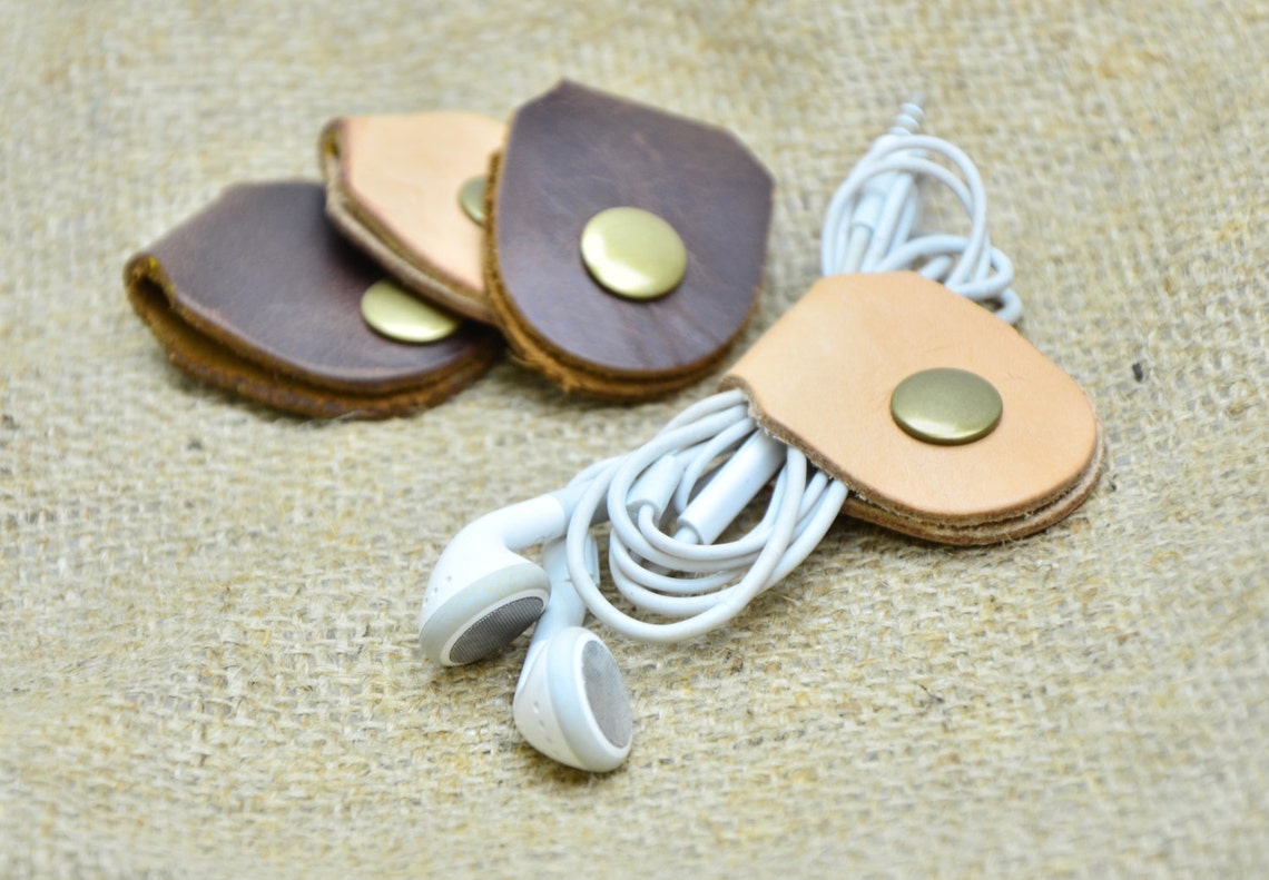 Cable Organizer Men's Gift Set Leather Cord Holder - Etsy Canada