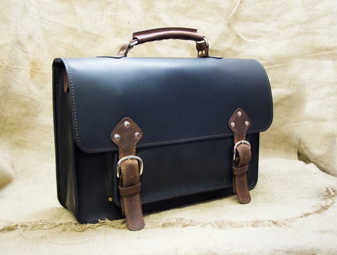 Distressed Brown Leather Briefcase Messenger Carry-all - Etsy
