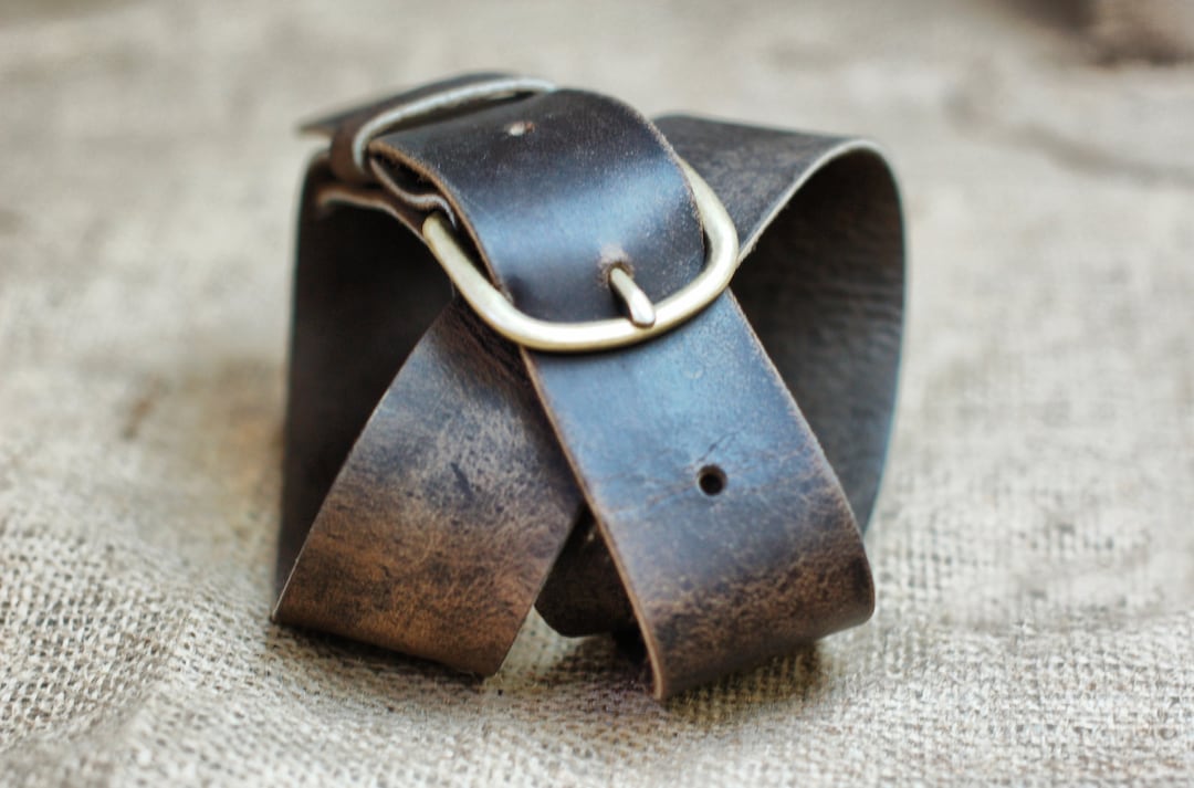 Plain Leather Belt - Distressed Leather Belt With Brass Hardware ...