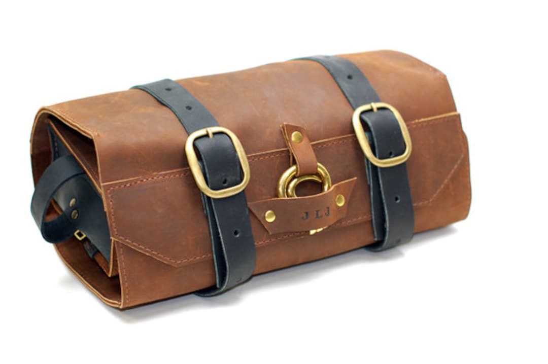 Men's Toiletry Roll - Shaving Kit - Grooming Leather Shave Bag Gift for ...