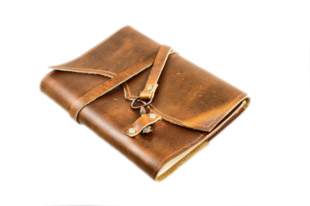 Leather Notebook - Refillable Leather Journal - Key Wrap Leather Diary ...