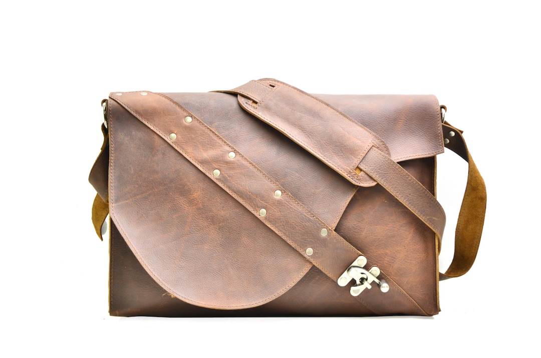 Leather Satchel Industrial Leather Laptop Bag Distressed Leather Men's ...