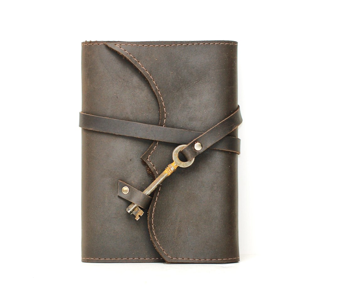 Distressed Brown Leather Book Cover - Leather Notebook - Etsy
