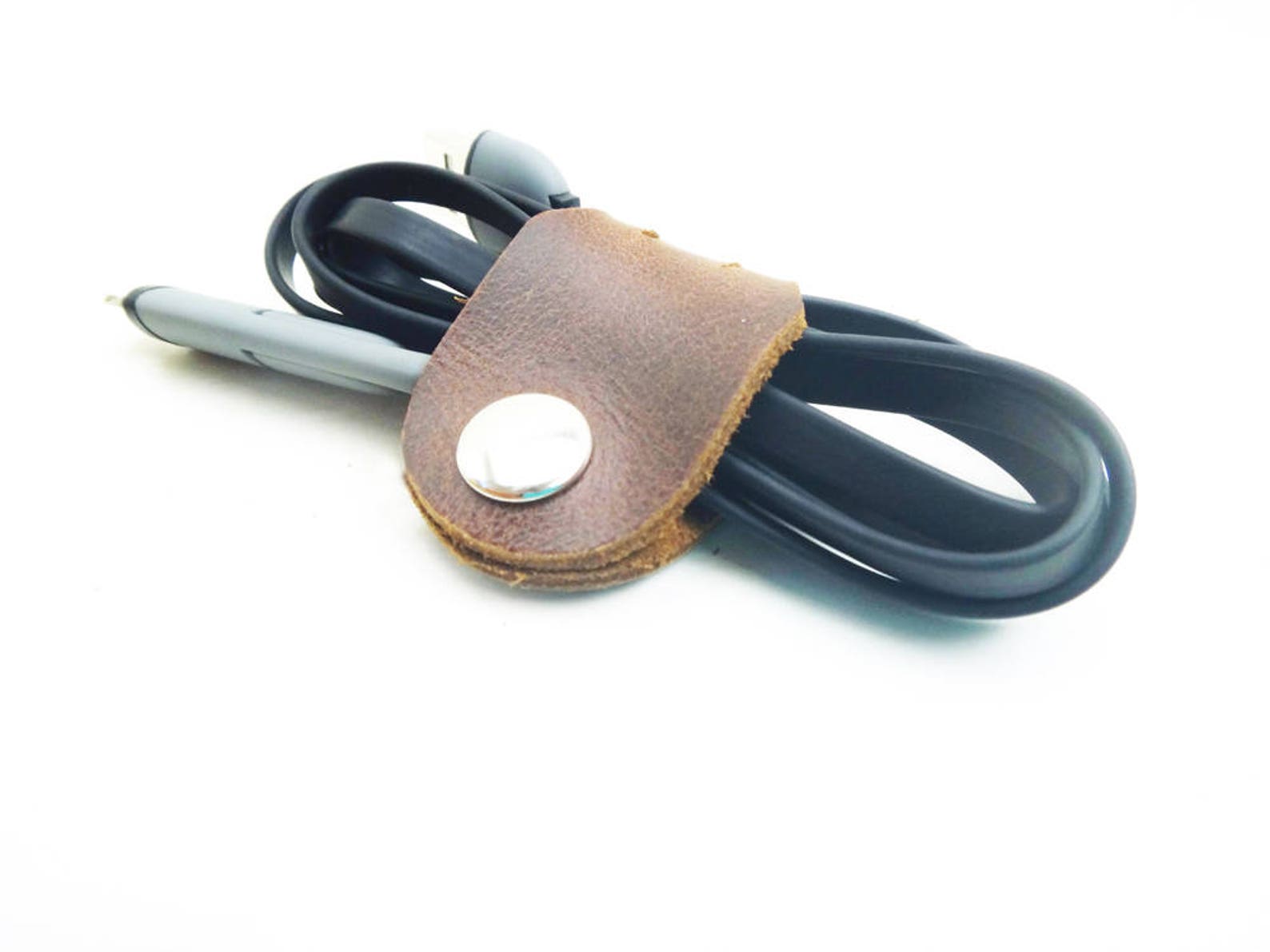 Cable Organizer Men's Gift Set Leather Cord Holder - Etsy