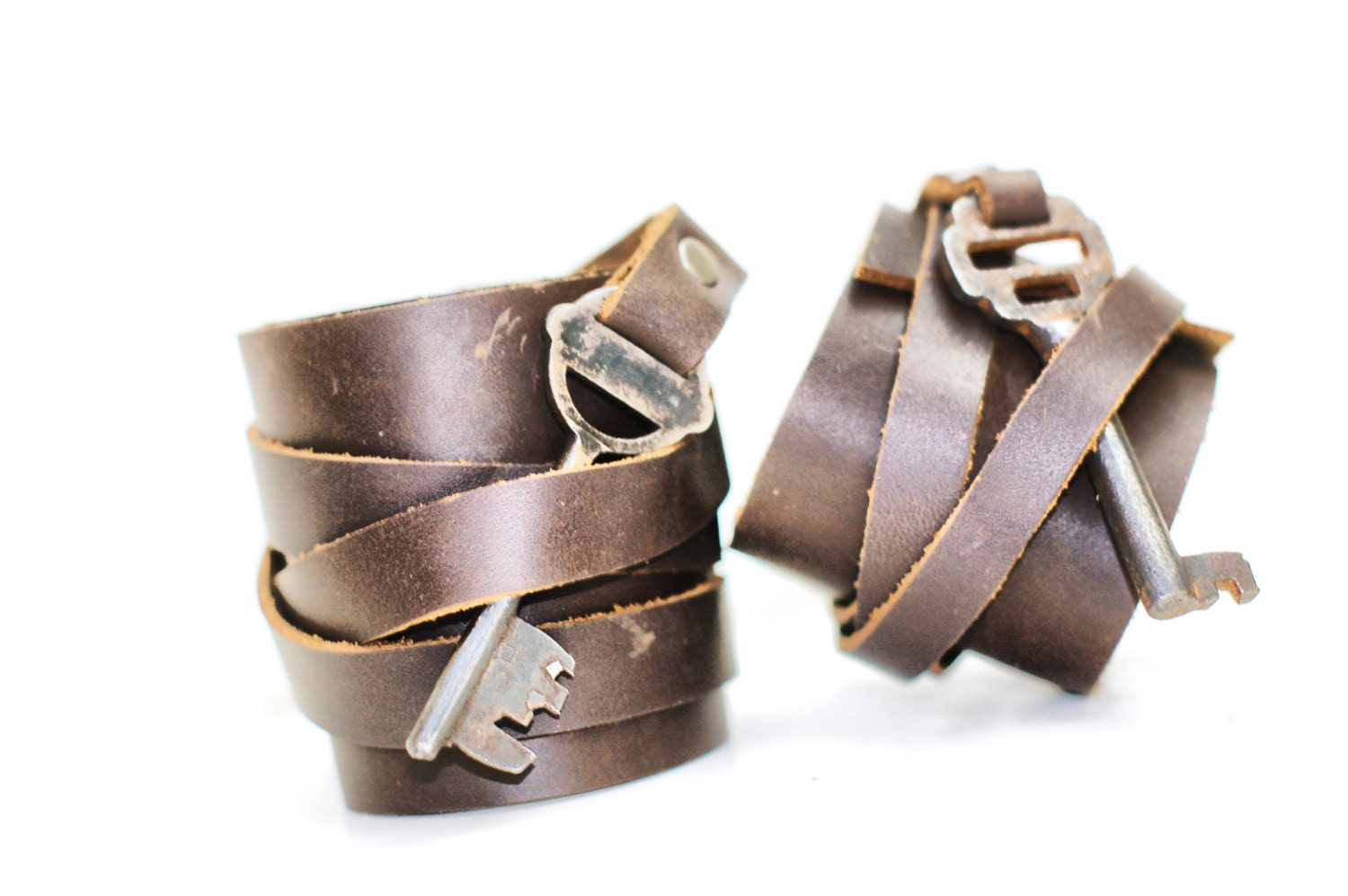 Leather Matching Cuff Bracelets 3rd Wedding Anniversary His | Etsy