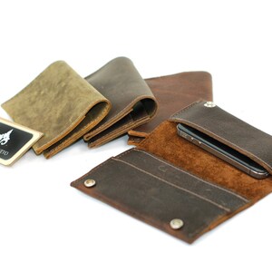 Leather Phone Case Wallet, Leather Anniversary Gift for Husband ...