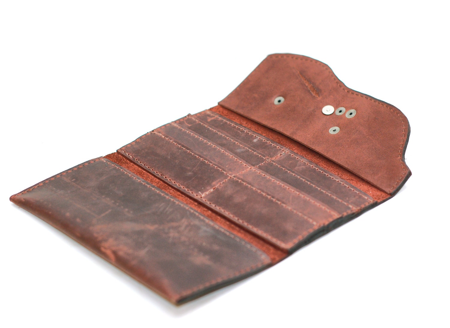 Ladies Leather Wallet - Boho Chic Extra Large Distressed Leather ...