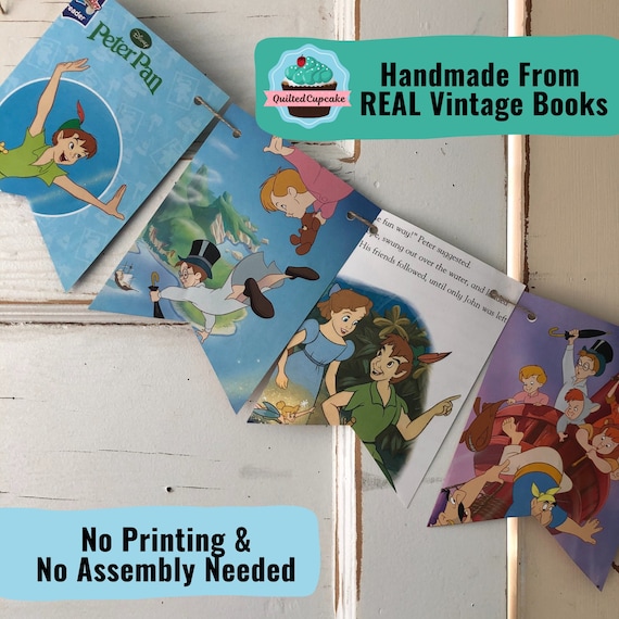 Peter Pan Party Banner / Peter Pan Disney Story Book Page Garland /6 FT ...