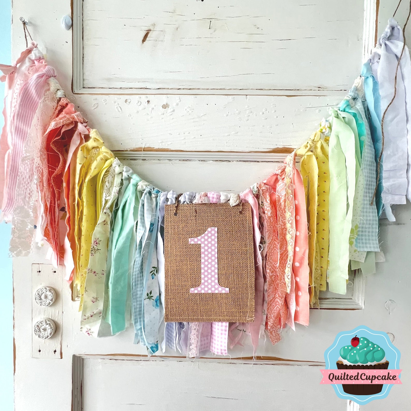 Rainbow High Chair Banner: First Birthday Floral Garland - Etsy