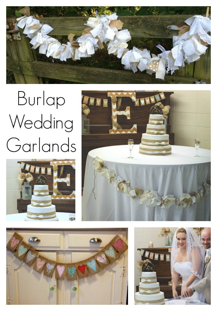 Burlap Wedding Garland 6-10 FT Fabric Lace and Burlap Banner. | Etsy