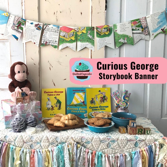 Curious George Party Decoration / Curious George Story Book Page ...