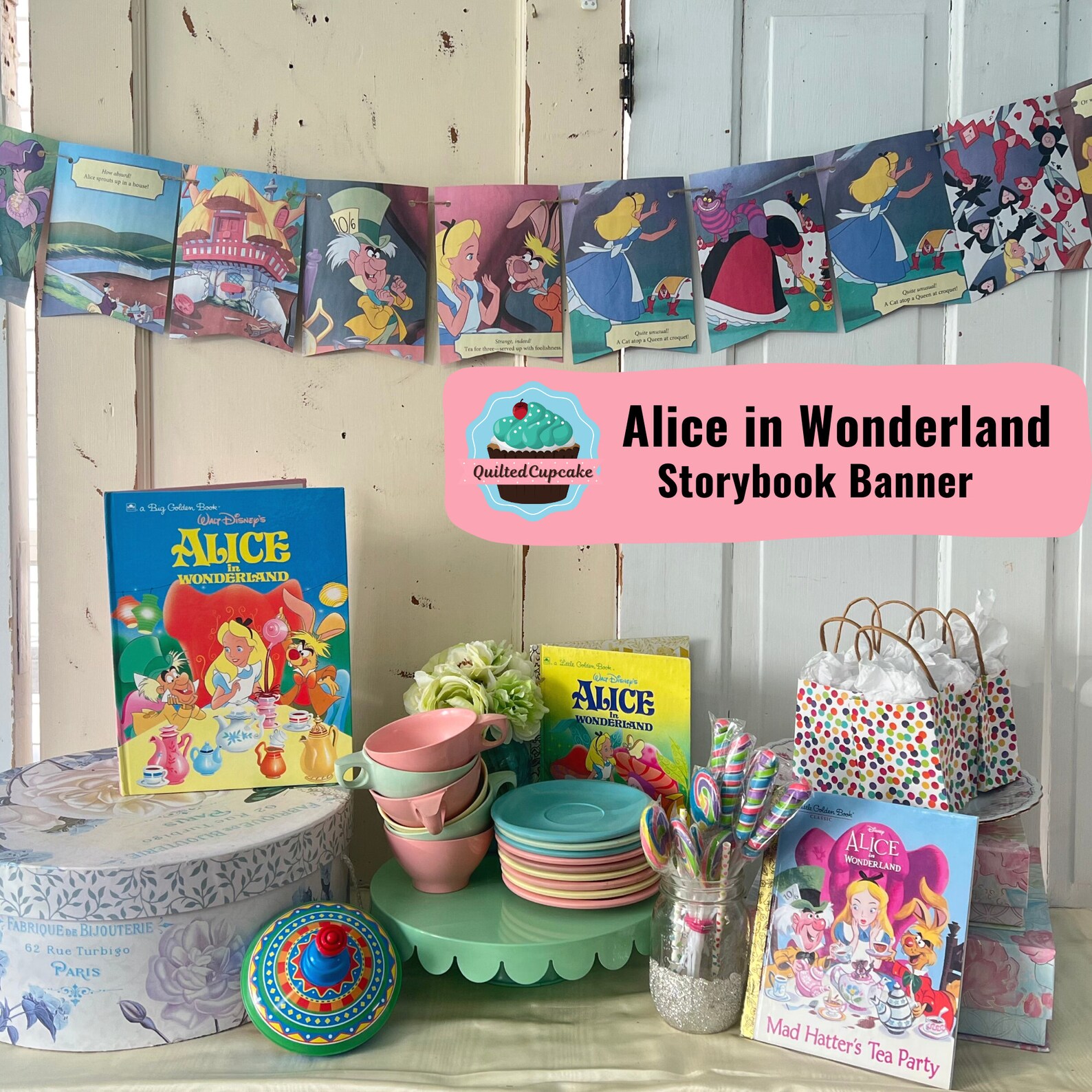 Alice in Wonderland Book Page Banner/disney Alice in | Etsy