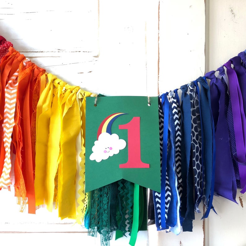 Rainbow High Chair Banner. First Birthday Party Supplies. High - Etsy