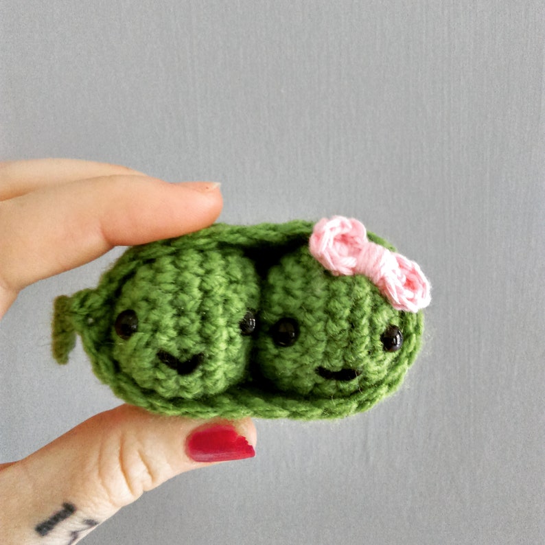 Peas in a Pod Vegan Gift Two Peas in a Pod Amigurumi Twins - Etsy