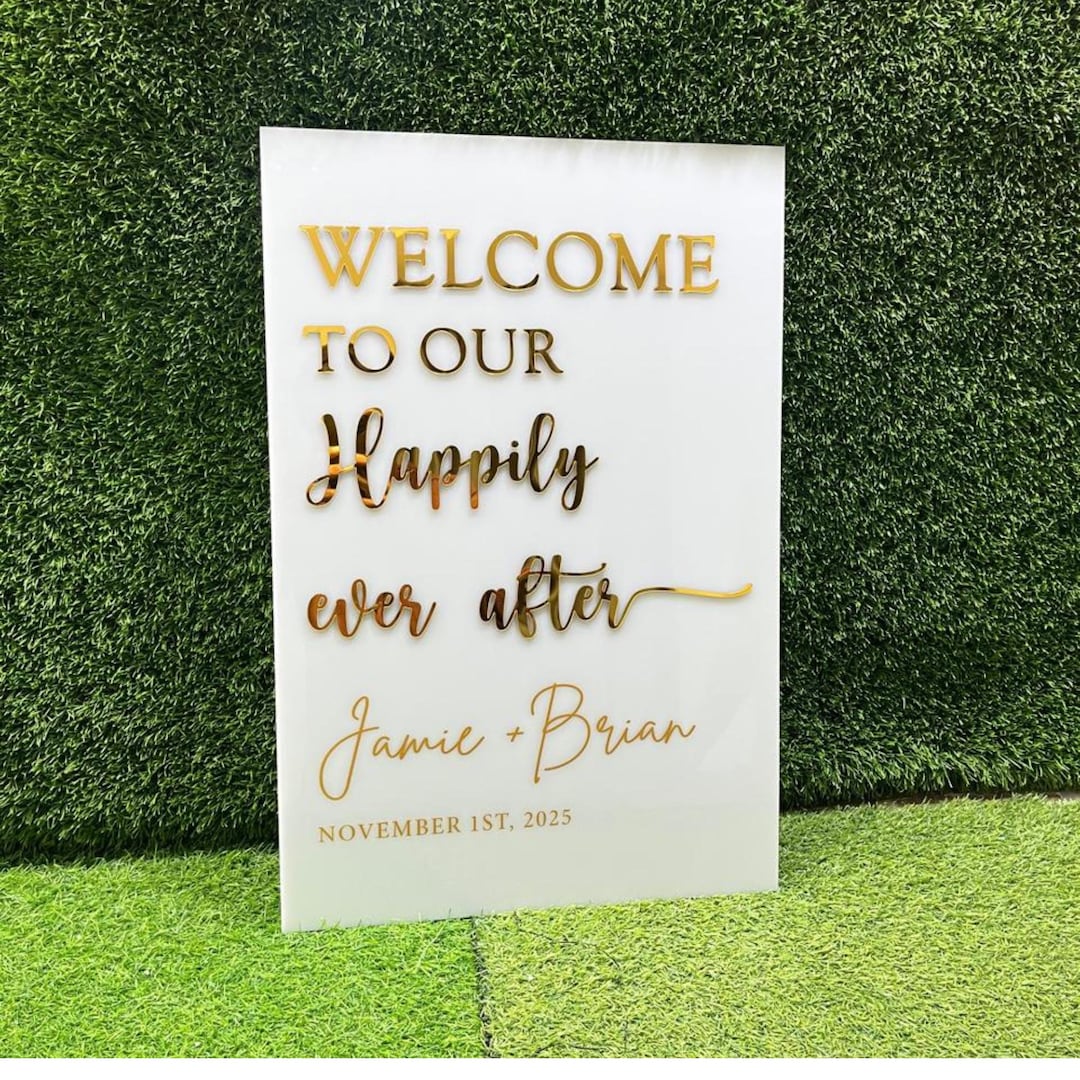 Welcome to Our Happily Ever After Wedding Welcome Sign, Personalized ...