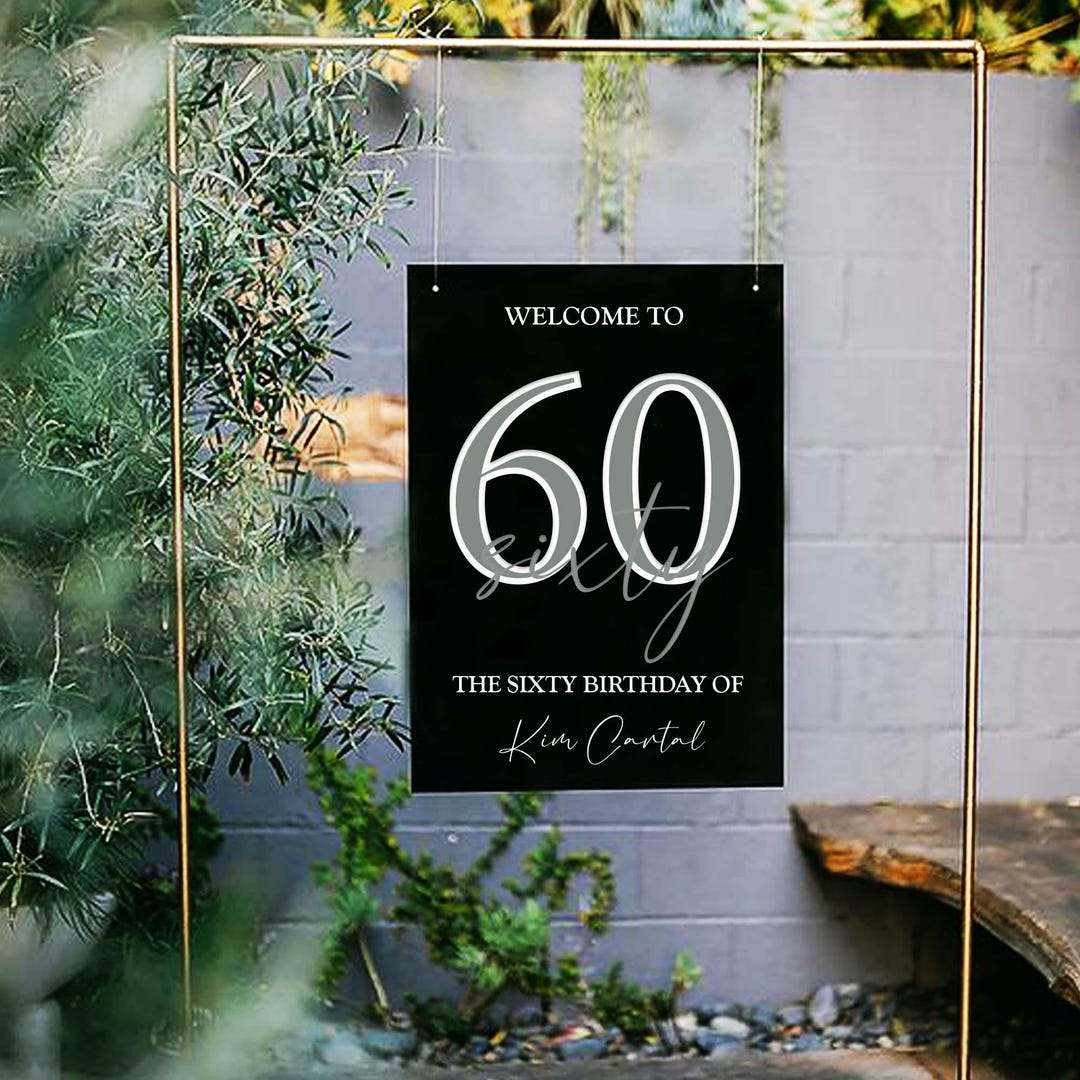 Custom Black Acrylic Happy Birthday Sign, Birthday Party Personalize ...