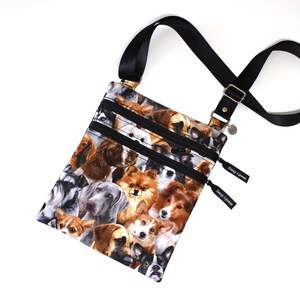 Dog walking bag dog print fabric small crossbody bag gift | Etsy
