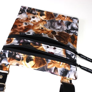 Dog walking bag dog print fabric small crossbody bag gift | Etsy