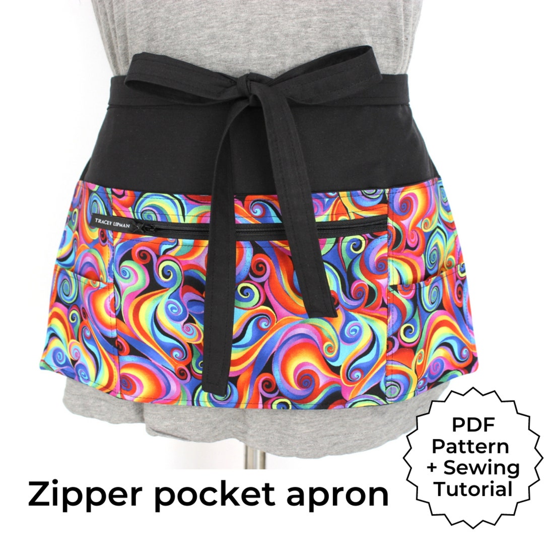 Half Apron PDF Pattern: Zipper Pocket Sewing Tutorial (digital Download ...