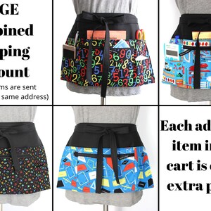 Math Teacher Apron With Pockets, Mathematics Half Apron With Zipper ...