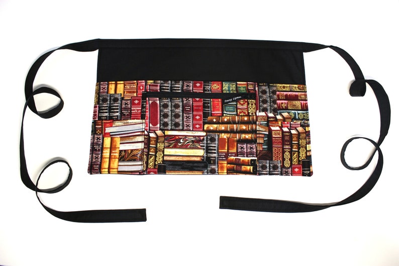 Pocket Apron Gift for Book Lover Book Print Teacher Apron - Etsy