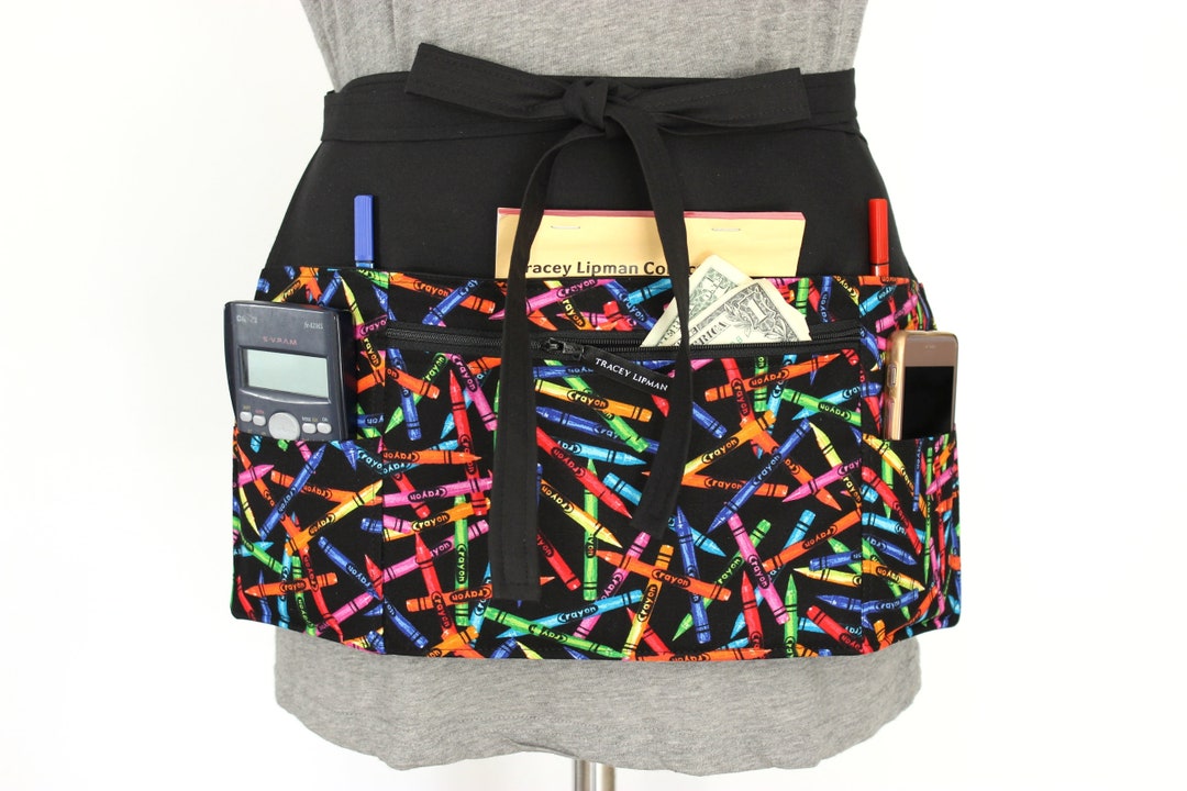 Teacher Apron With Pockets, 6 Pocket Apron for Preschool Classroom ...