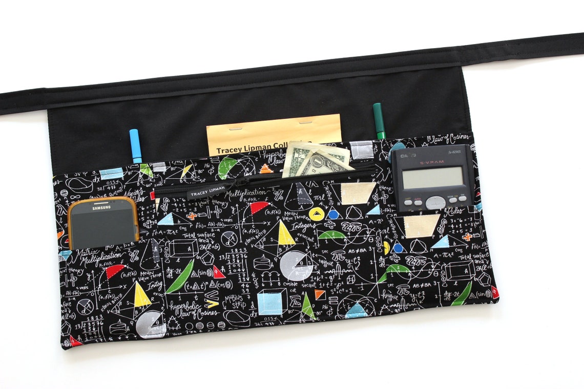 Math teacher apron with pockets Mathematics half apron with | Etsy