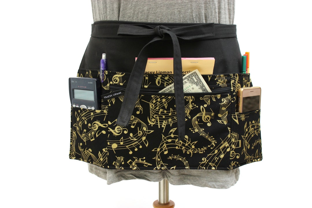 Teacher Apron With Pockets for Music Teacher Gift, Half Apron With ...