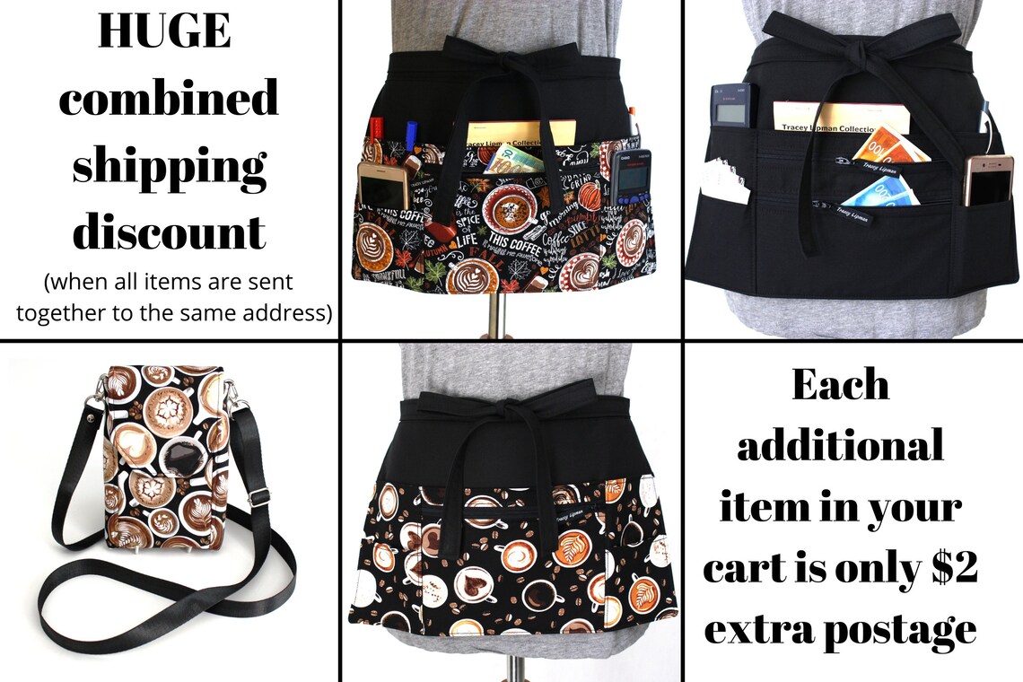 Waitress Apron Server Apron Vendor Apron Half Apron With 6 | Etsy