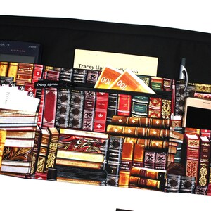 Pocket Apron Gift for Book Lover, Book Print Teacher Apron With Pockets ...