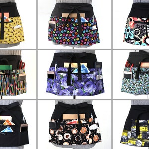 Vendor apron with zip teacher apron waitress apron half | Etsy