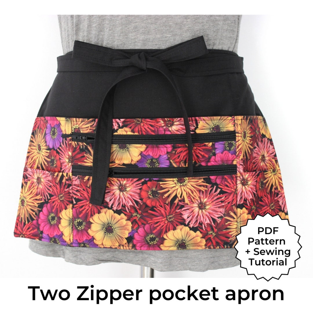 Apron Pattern Pdf, Two Zipper Pocket Craft Show Apron, Market Apron ...