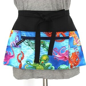 Teacher Apron With Pockets, Octopus Half Apron With Zipper Pocket ...