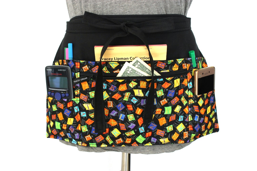 Alphabet Teacher Apron With Pockets, Preschool Teacher Organizer Apron ...