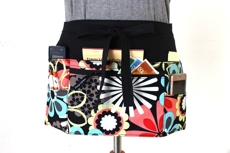 Vendor Apron With Pockets Utility Apron With Zipper Pocket - Etsy