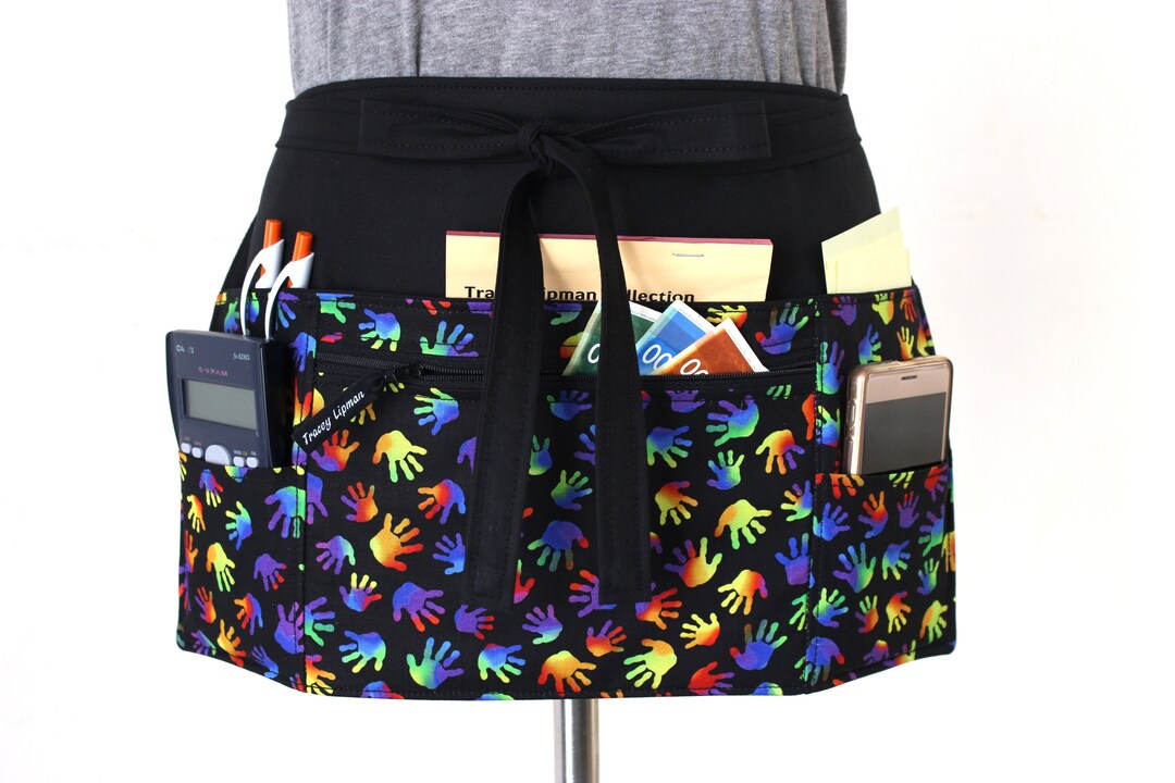 Teacher Apron With Pockets - Vendor Apron With Zipper Pocket - Utility ...