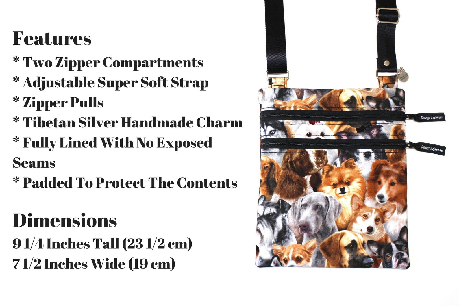 Dog walking bag dog print fabric small crossbody bag gift | Etsy