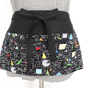 Math Teacher Apron With Pockets, Mathematics Half Apron With Zipper ...