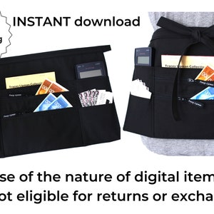 Apron Pattern Pdf, Two Zipper Pocket Craft Show Apron, Market Apron ...