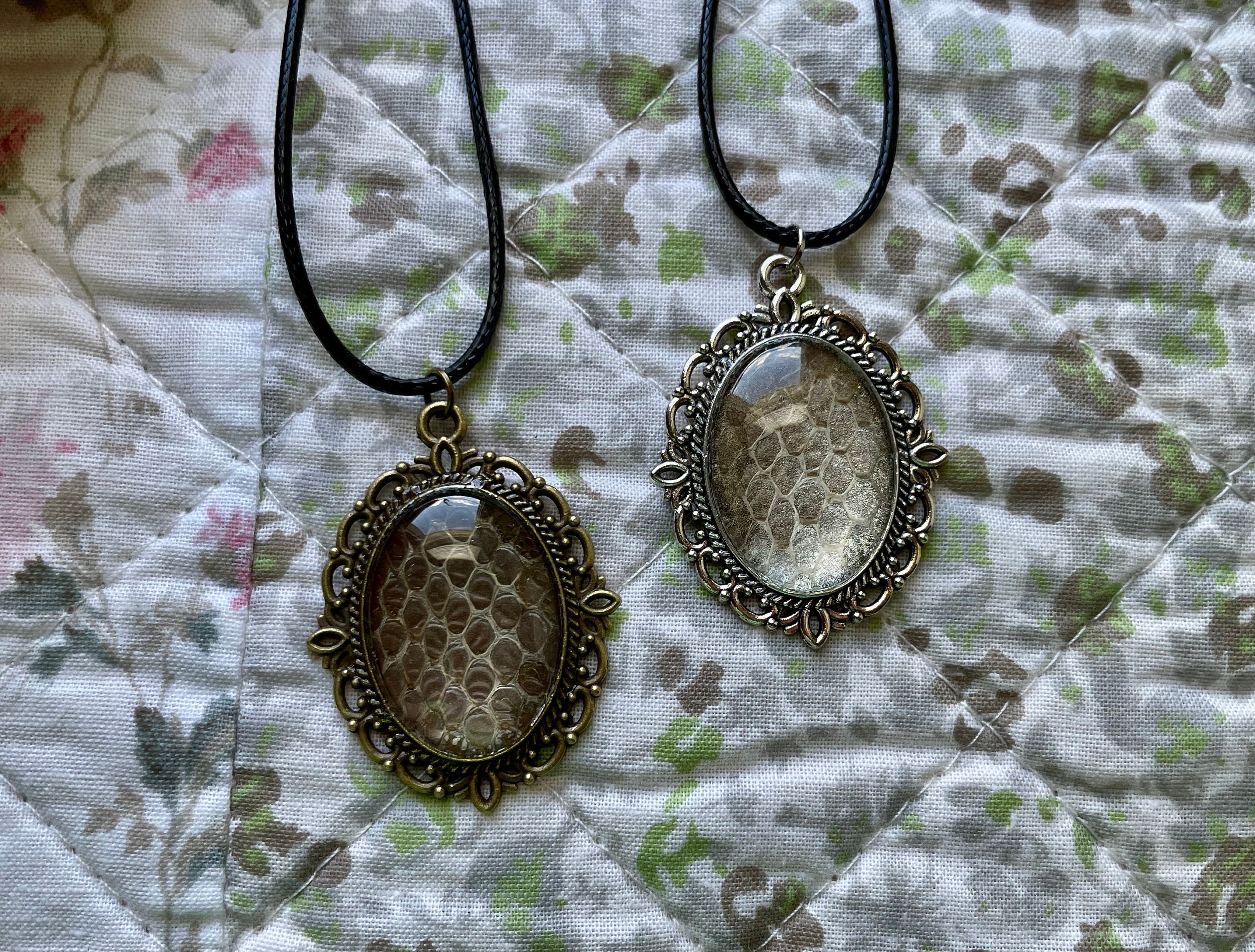 Oval Snake Shed Pendants - Etsy