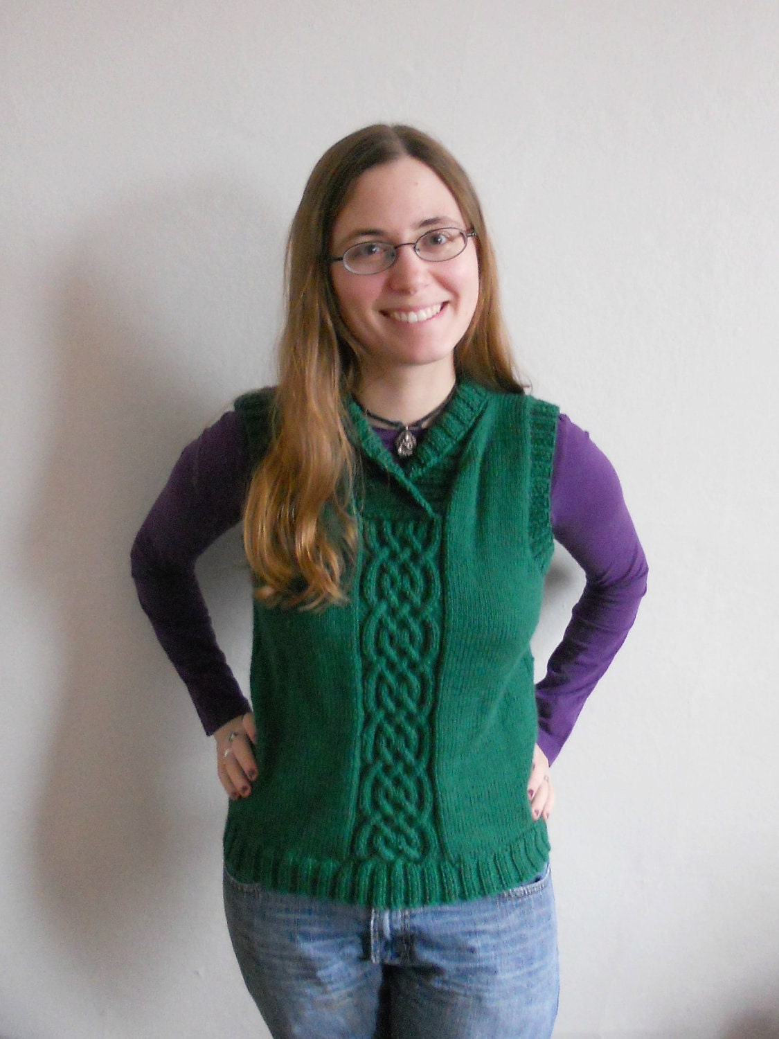 Knitting Pattern PDF - Celtic Braid Sweater Vest for Women - Etsy