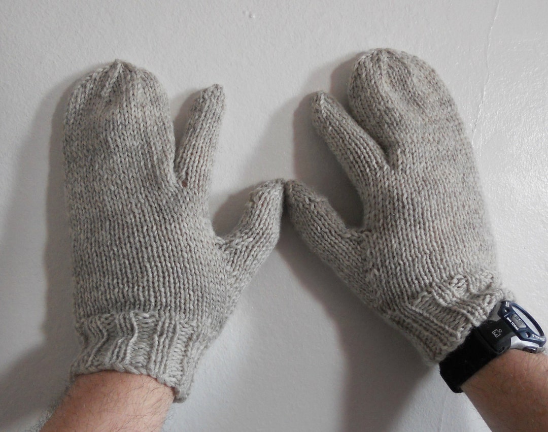 M/L Trigger Finger Mittens - Oatmeal - Etsy