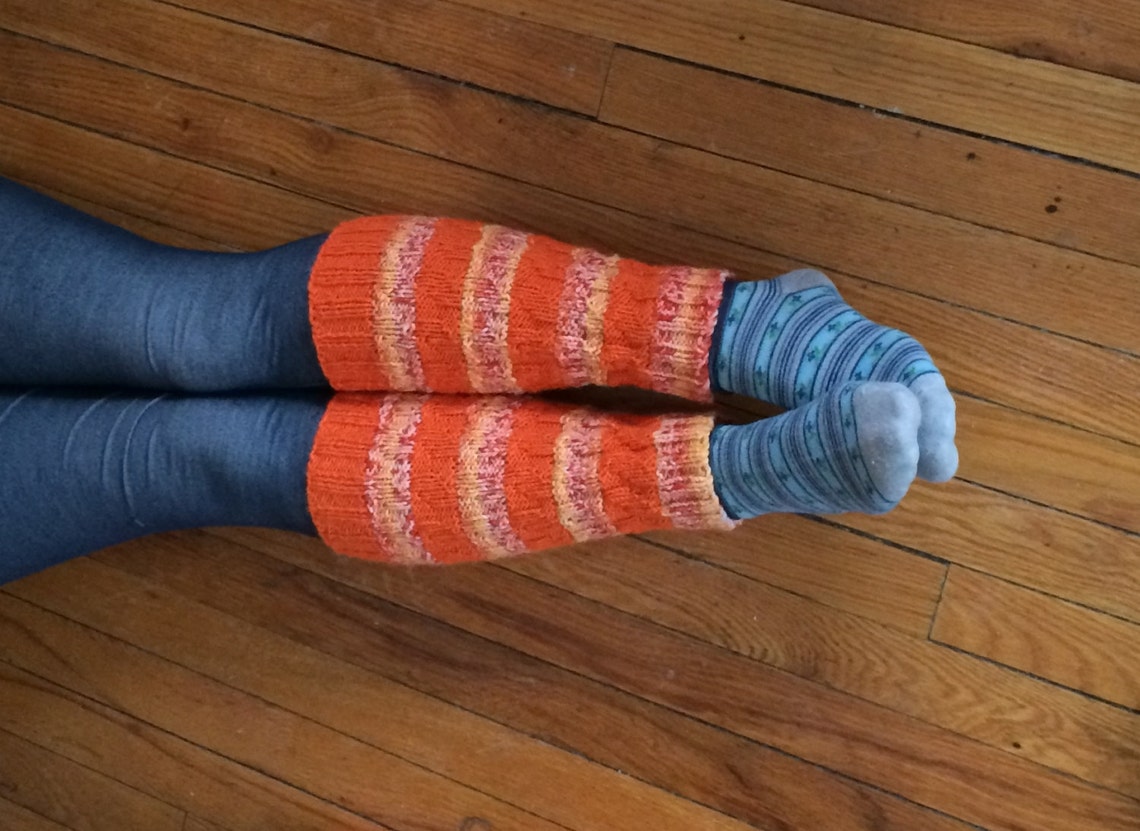 Knitting Pattern PDF - Dancing Flame Legwarmers - Etsy