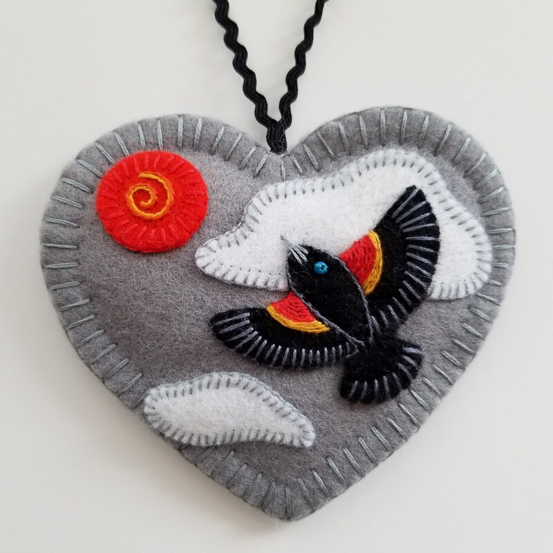 Redwing Blackbird Embroidery - Etsy